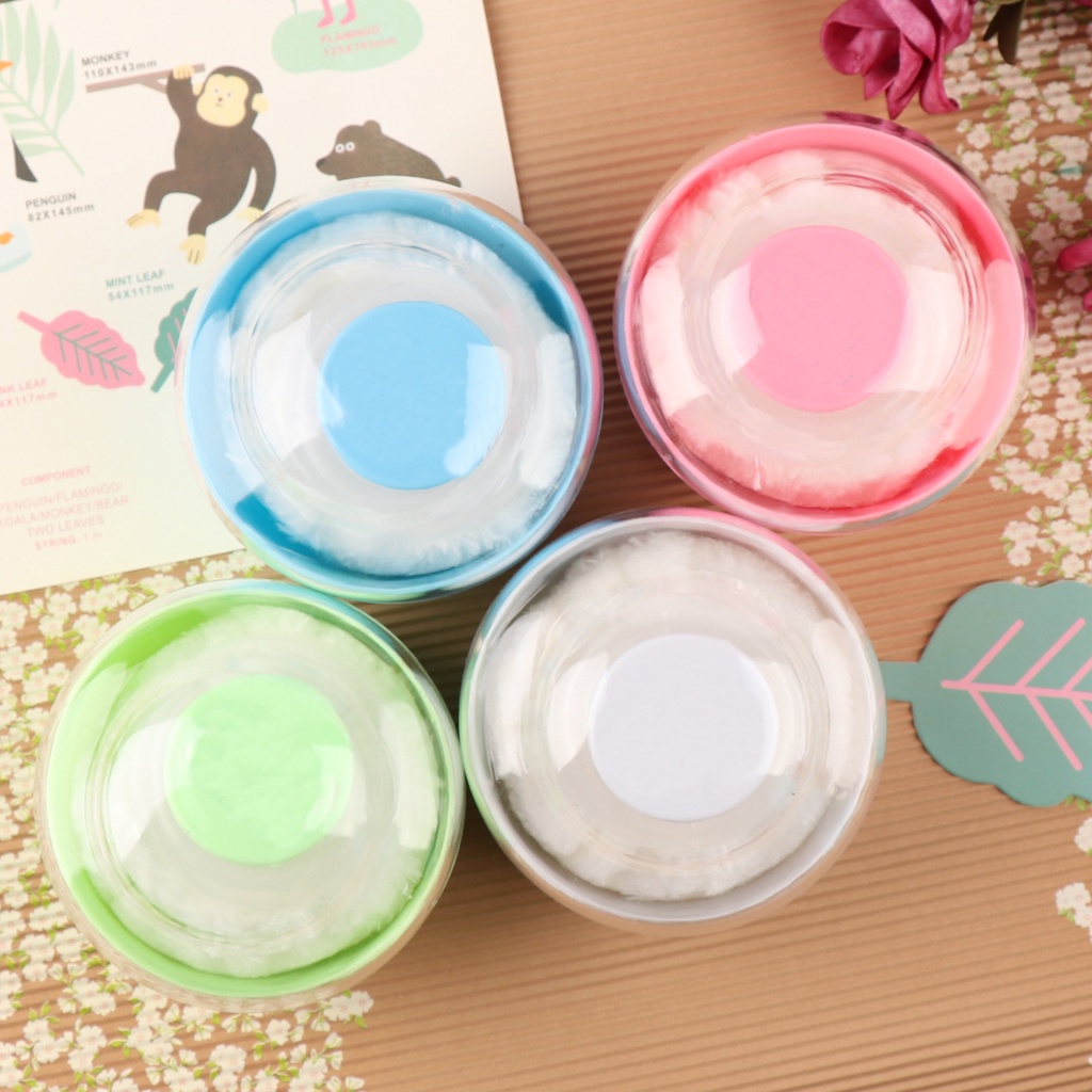 Infant Baby Powder Case Powder Puff With filling box bekas bedak bayi ...
