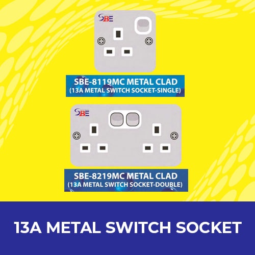 SBE 13A Metal Clad Switch Socket (Single or Double) with SIRIM Approved ...