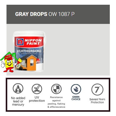 OW 1087P GRAY DROPS • 1L • Weatherbond • Nippon • Low Sheen • Exterior ...