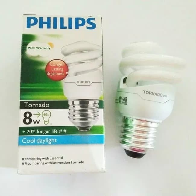 Philips Phillips Tornado Spiral 8w 8 Watt Bulb Lamp | BeeCost