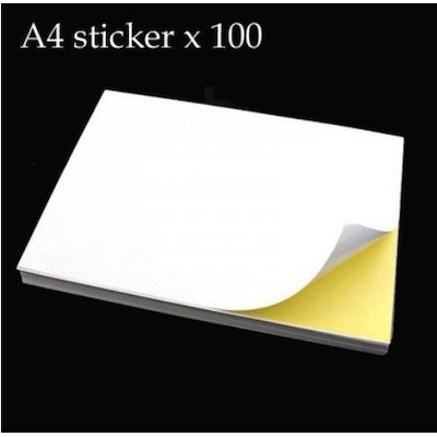 100 Sheet A4 Sticker Paper White / A4 Paper Sticker Warna / Pink ...