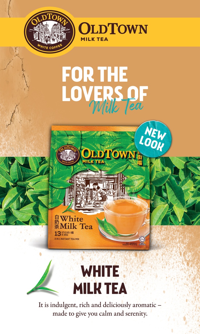 OLDTOWN Instant 3in1 Premix Milk Tea, White Milk Tea 13 Sticks [HALAL ...