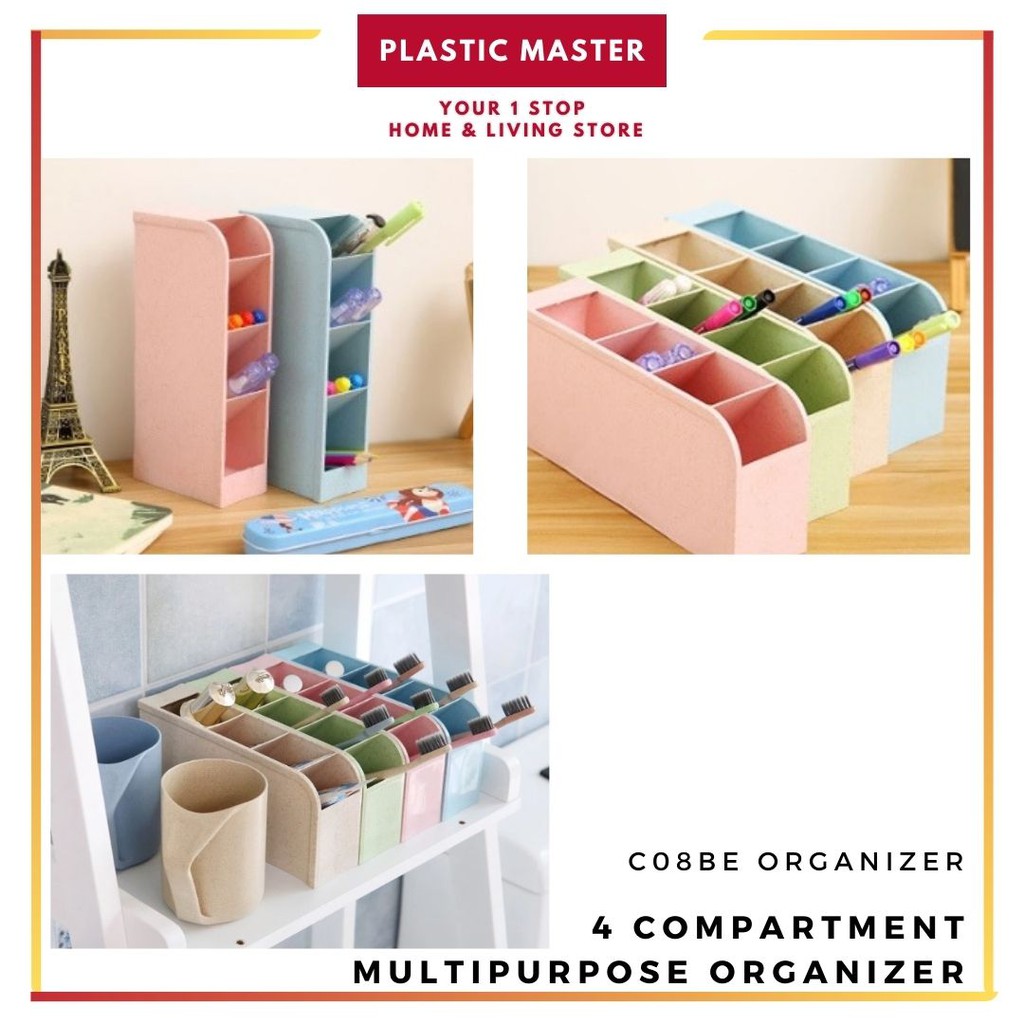 4 Compartment Multipurpose Organizer Multi-compartment Desk Organizer ...