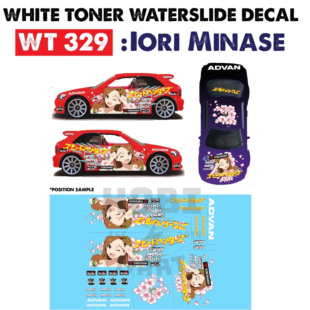 IORI MINASE Decals Hotwheels Tomica 1:64 diecast custom white toner ...