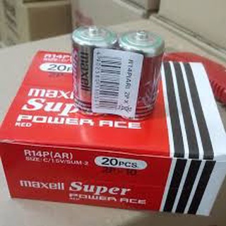 Battery Size C Original MAXELL Super Power Ace Red Heavy Duty Bateri Shrink Pack 1.5V | Shopee ...