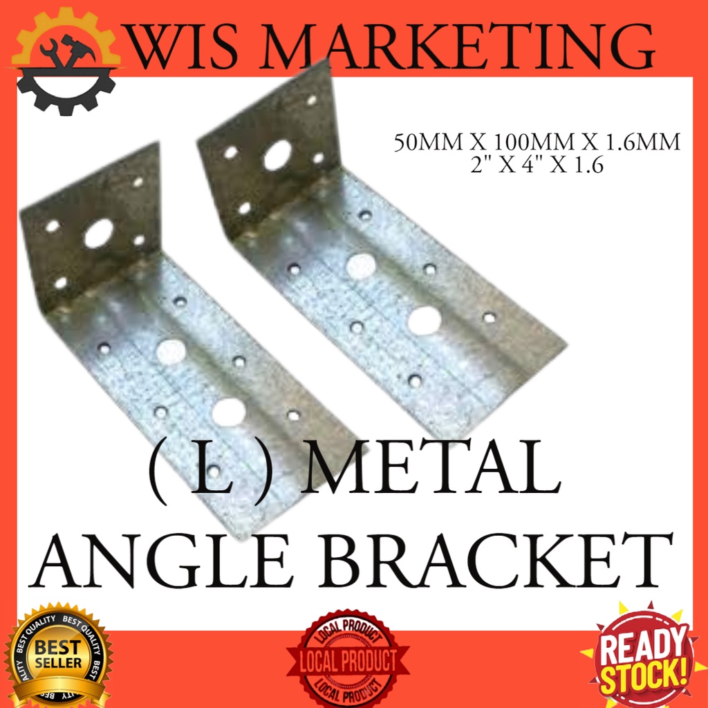 2" x 4" 1.6MM High Quality L Bracket/L Bracket Besi Atap/Angle Bracket ...