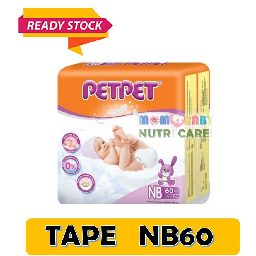 PETPET JUMBO PACK 60's x 1 soft and easy to use kain lembut pampers ...