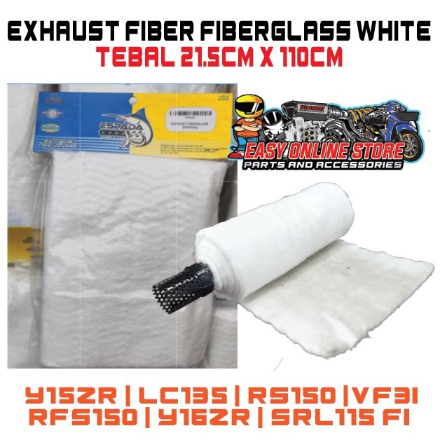 ESPADA Exhaust Fiber Fiberglass White TEBAL 21.5cm x 110cm (Fiber ...