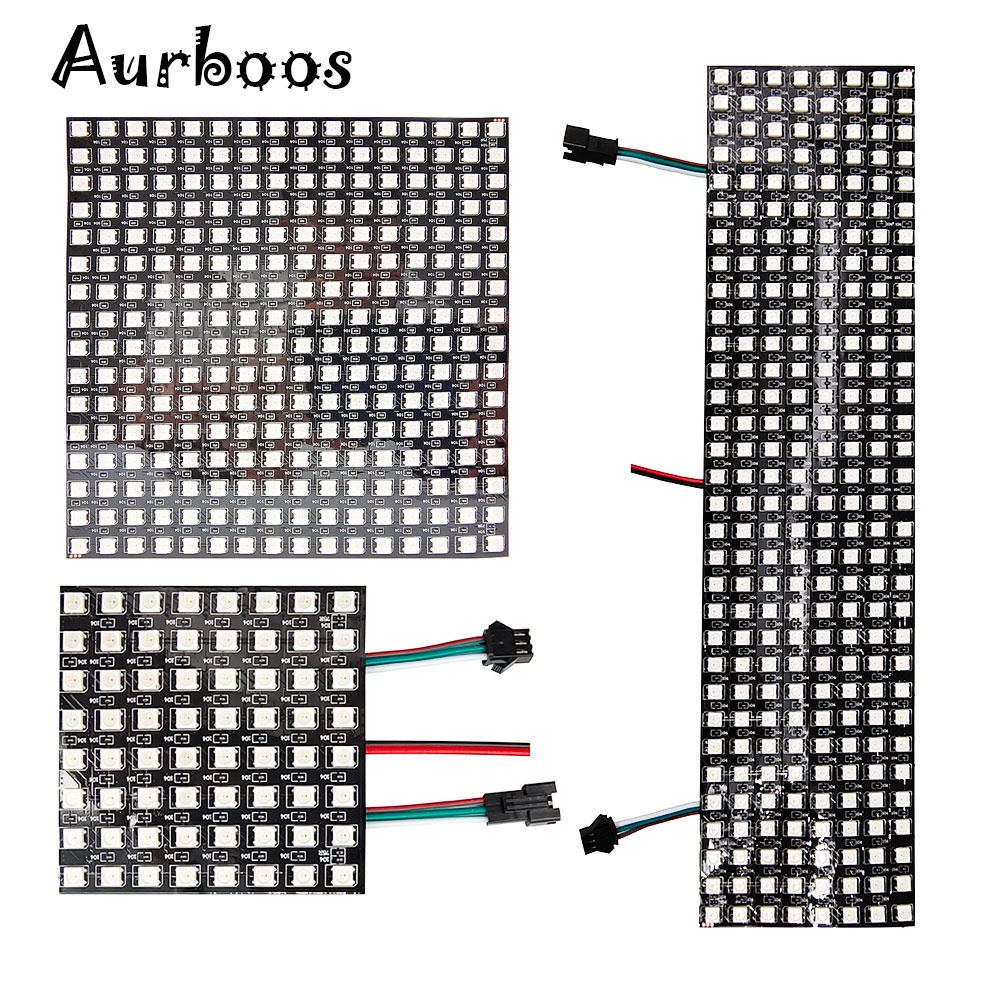 WS2812B 8X8 8x32 16x16 Pixel Panel Flexible Matrix Screen WS2812 IC RGB ...