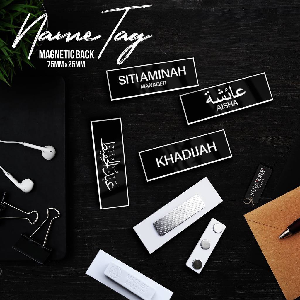 NAME TAG Magnet | Magnetic Nametag 75mm x 25mm | Shopee Malaysia