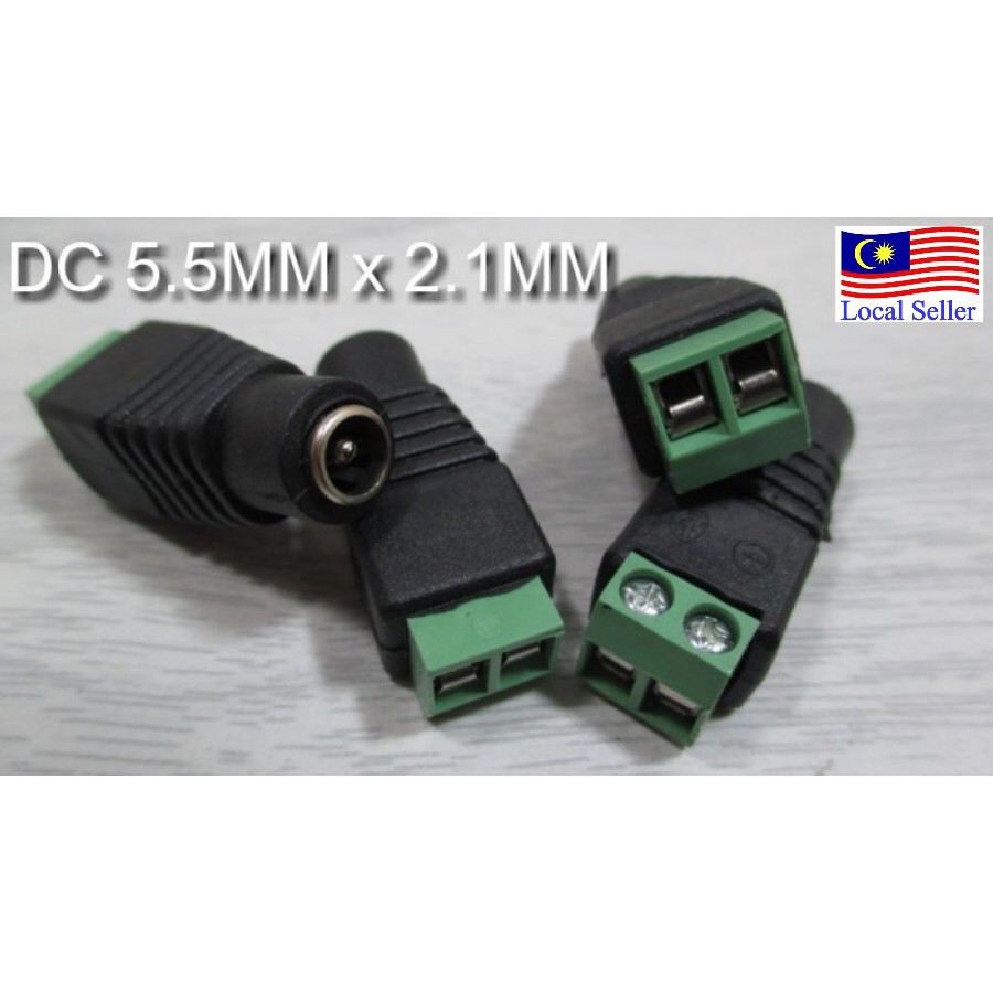DC FEMALE JACK DC Power Female Connector Adapter CCTV BNC RG59 COAX ...
