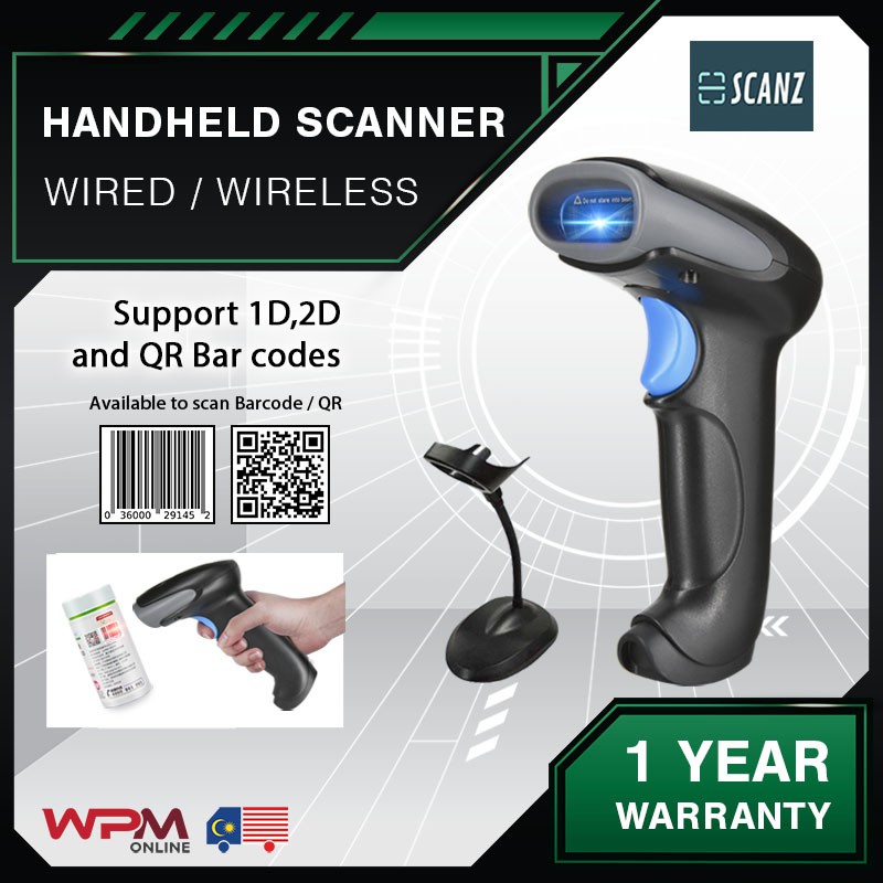 【QR + TnG Scan】Scanz Hanheld 2D 1D QR Barcode Scanner Reader Scan ...