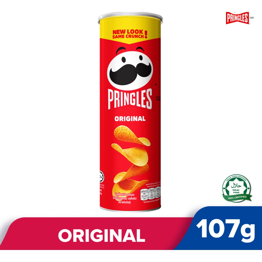 Pringles ORIGINAL Flavour Potato Crisp Chips 1 Can 107g (Halal ...
