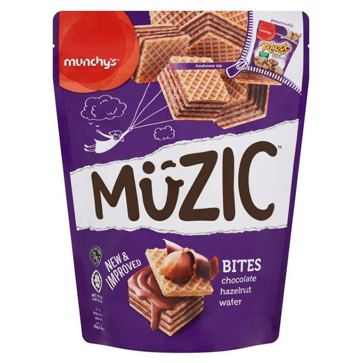Munchy's Muzic Wafer Chocolate Hazelnut Bites (180g) | Shopee Malaysia