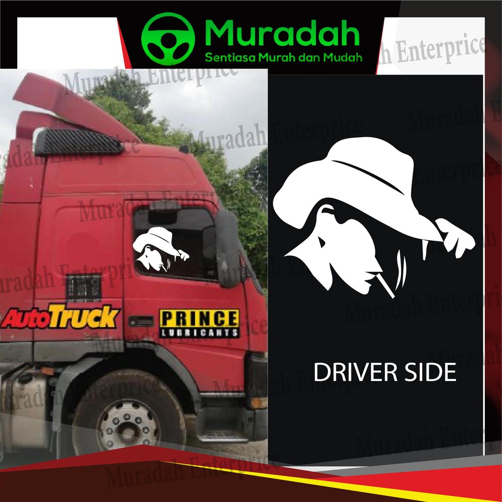 [READYSTOCK]Cool cowboy Lori. lorry Truck Sticker Decal Cab Window ...