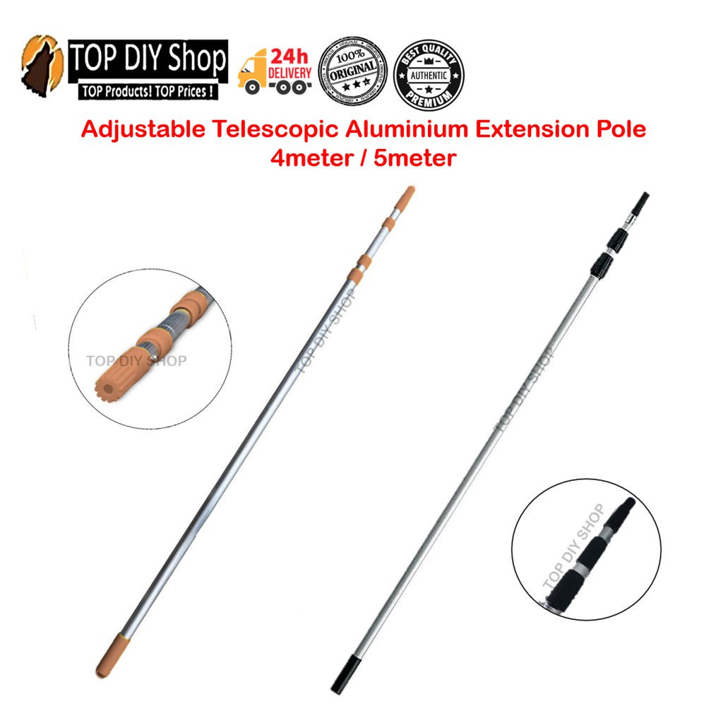 4M 5M Adjustable Aluminium Extension Pole Telescopic Rod Telescopic ...