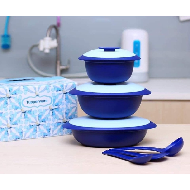 Tupperware Royale Blue Serveware set | Shopee Malaysia