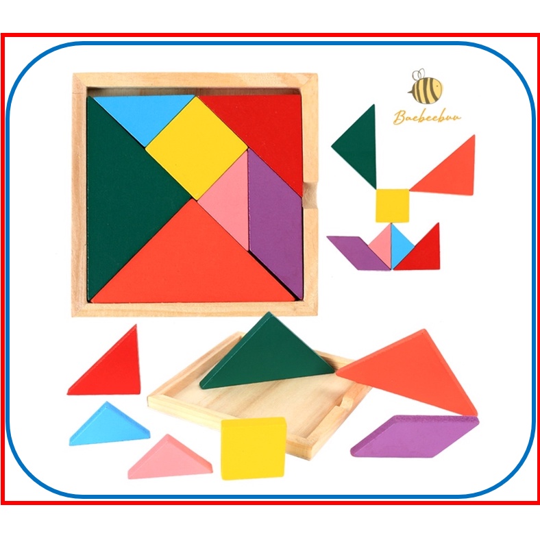 Wooden Triangle Jigsaw Puzzle Tangram / Baby Toys | Shopee Malaysia