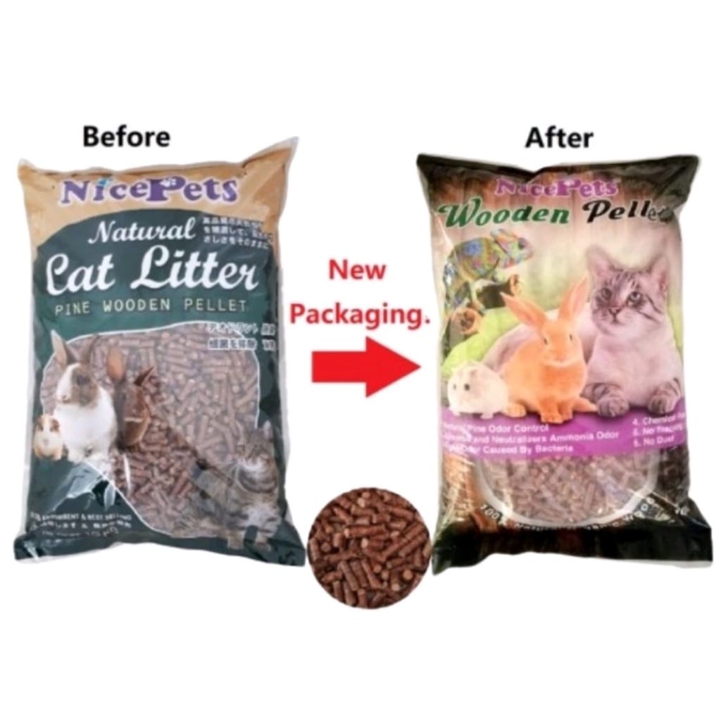 NicePets Tropical Natural Wood Brown Pellet Cat Litter 10kg / Pasir ...