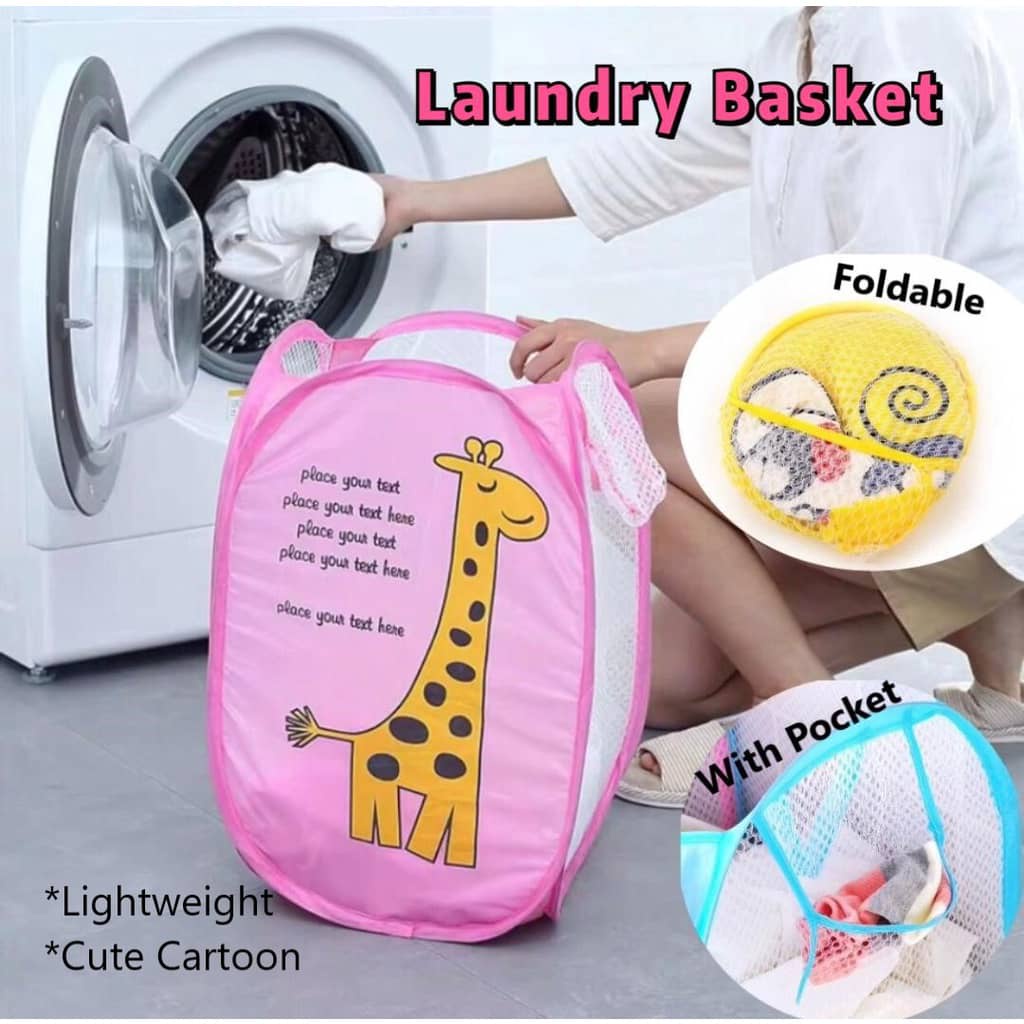 FOLDABLE LAUNDRY BASKET DOBI CARTOON CUTE | Shopee Malaysia