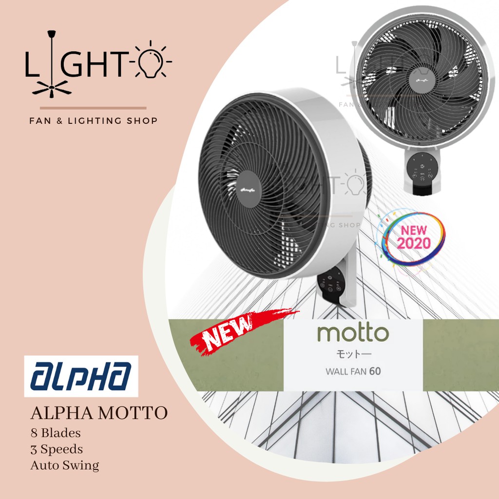 [AUTHORISED DEALER] NEW Alpha Motto Wall Fan 60 with Remote 7 Blades ...