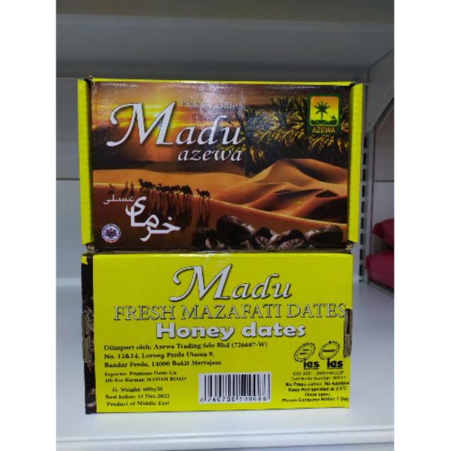 Azewa Buah Kurma Madu 600g Kuning Shopee Malaysia