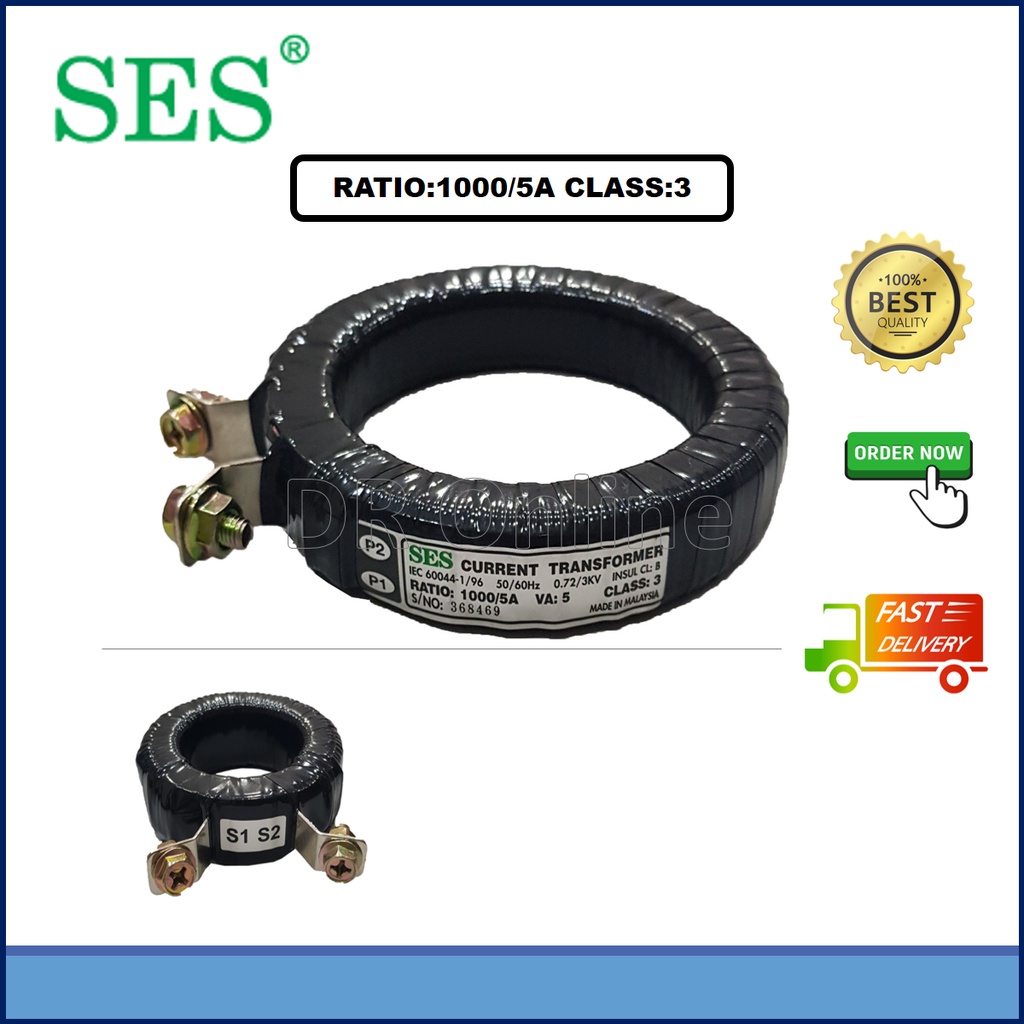 SES Current Transformer CT COIL Class 3 ,5VA ,60A,100A,150A,200A,250A ...