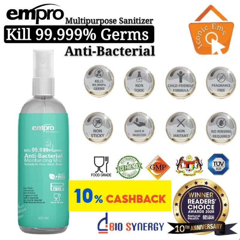 EMPRO Anti-Bacterial Moisturizing Mist (Kills 99.999% Virus) | Shopee ...