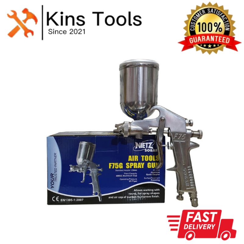 Sobar F75G Spray Gun 400cc / Paint Spray Gun (Gravity Type) | Shopee ...