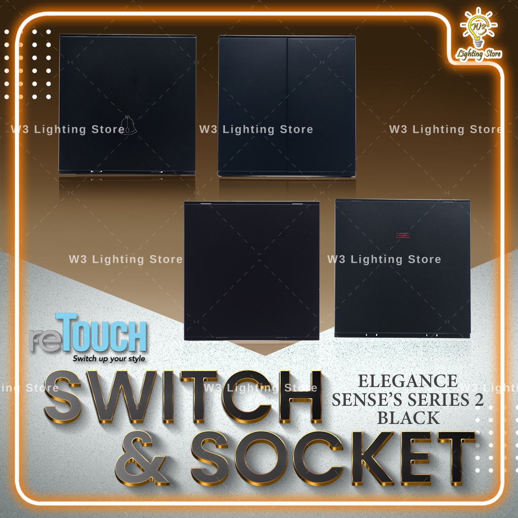 [BLACK] ELEGANCE SENSE SERIES RETOUCH SWITCH AND SOCKET [SIRIM ...