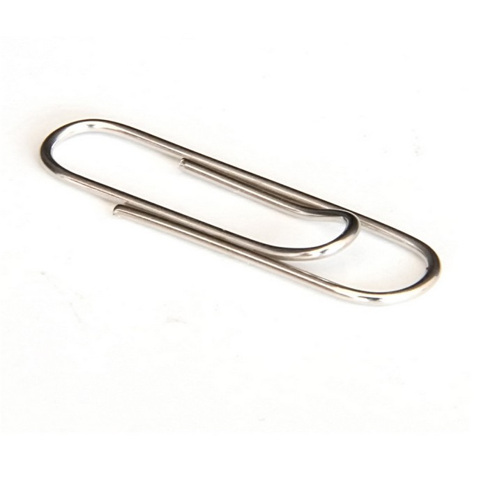 100Pcs Simple easy Plain Steel Paper Clips Paperclips Metal Silver free ...