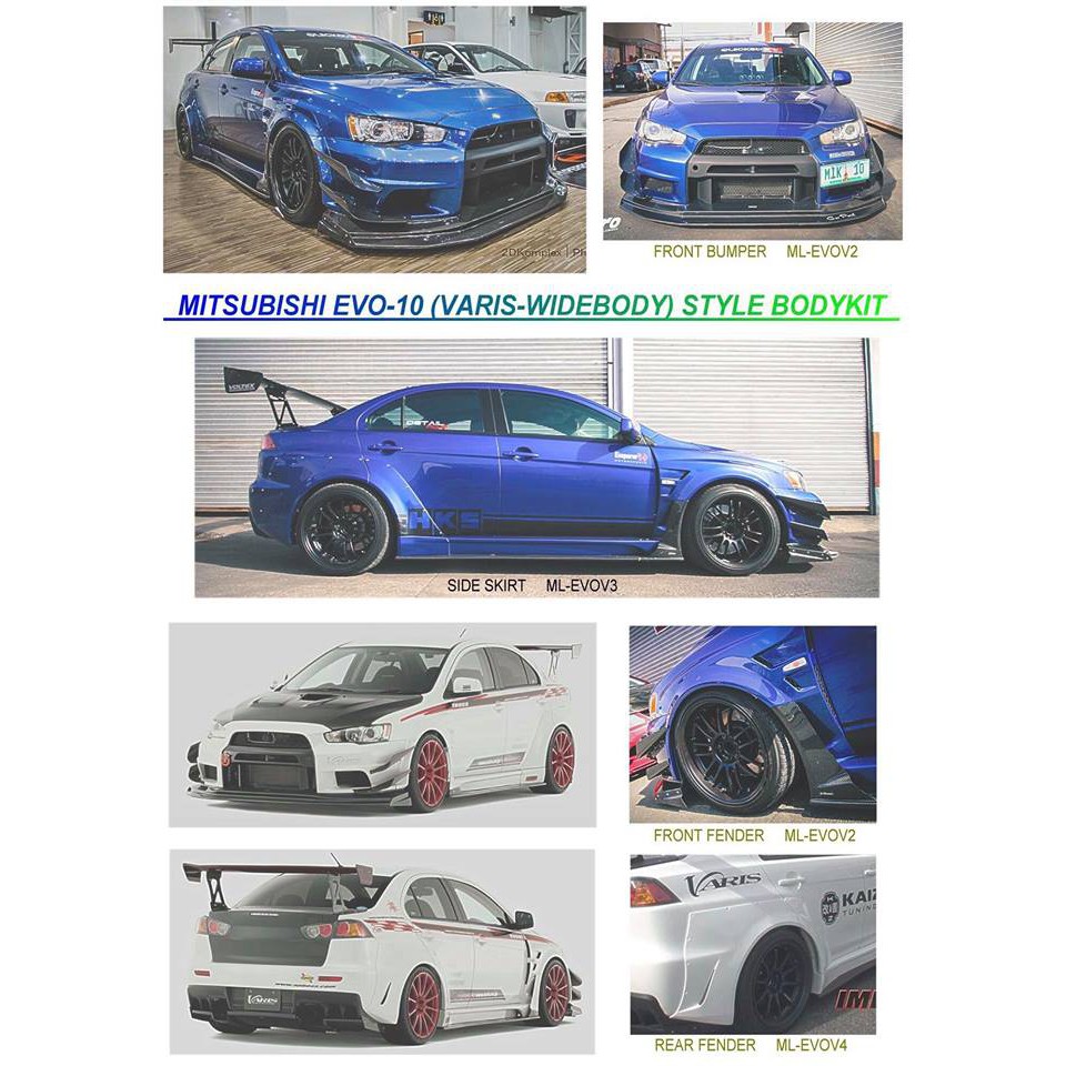 Mitsubishi Lancer gt inspira VARIS Wide Bodykit body kit front side ...