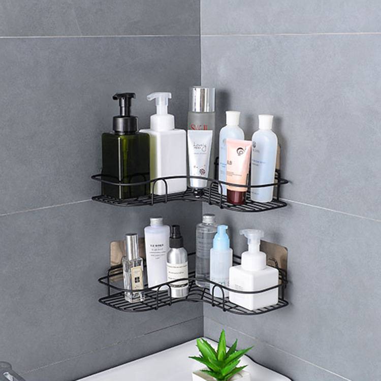 Bathroom Corner Triangle Rack Shelves Storage Adhesive Wall-mounted ...