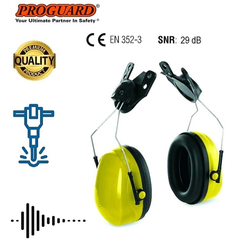PROGUARD Supersonic II Helmet Slotted Earmuff PC09SE, SNR: 29dB ...
