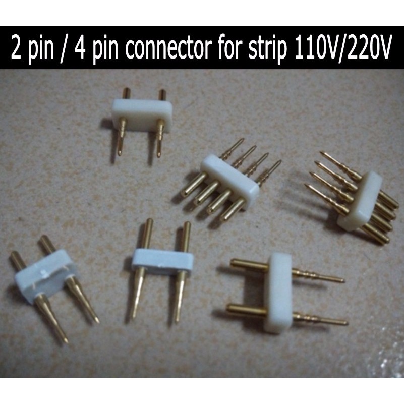 5pcs*2pin 4pin connector 220v 110v led strip lights 6mm 8mm 10mm 12mm ...