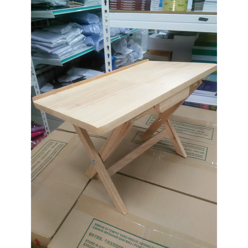 rehal meja lipat kayu getah berkualiti kayu cantik | Shopee Malaysia
