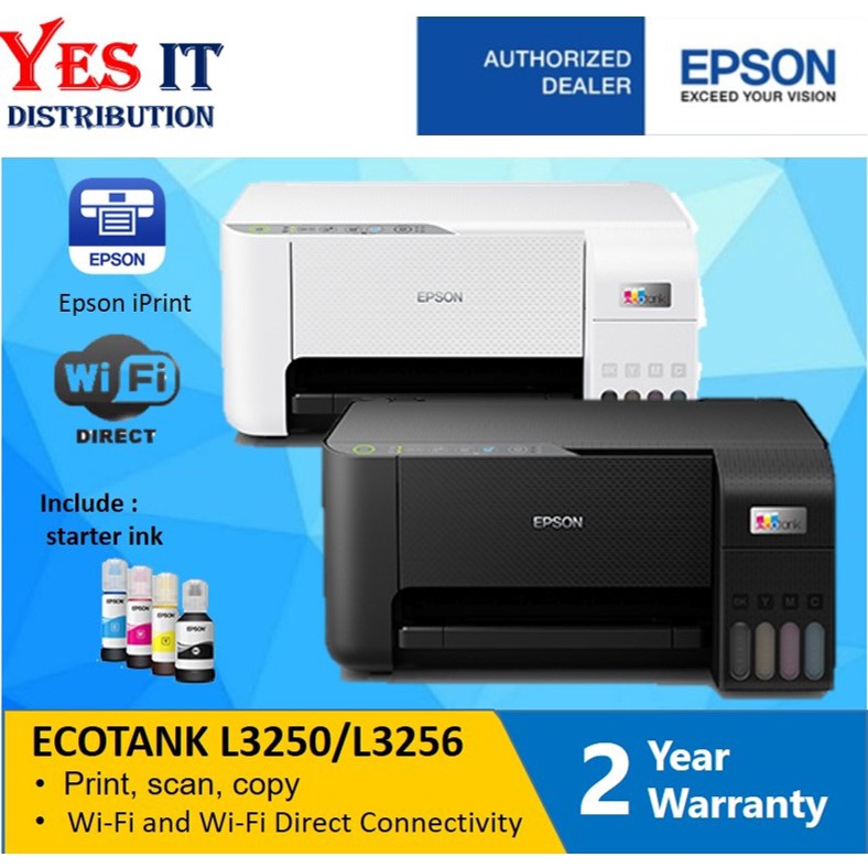 Epson EcoTank L3250 / L3256 Wi-Fi All-In-One Ink Tank Printer (Print, Scan, Copy, Wi-Fi ...