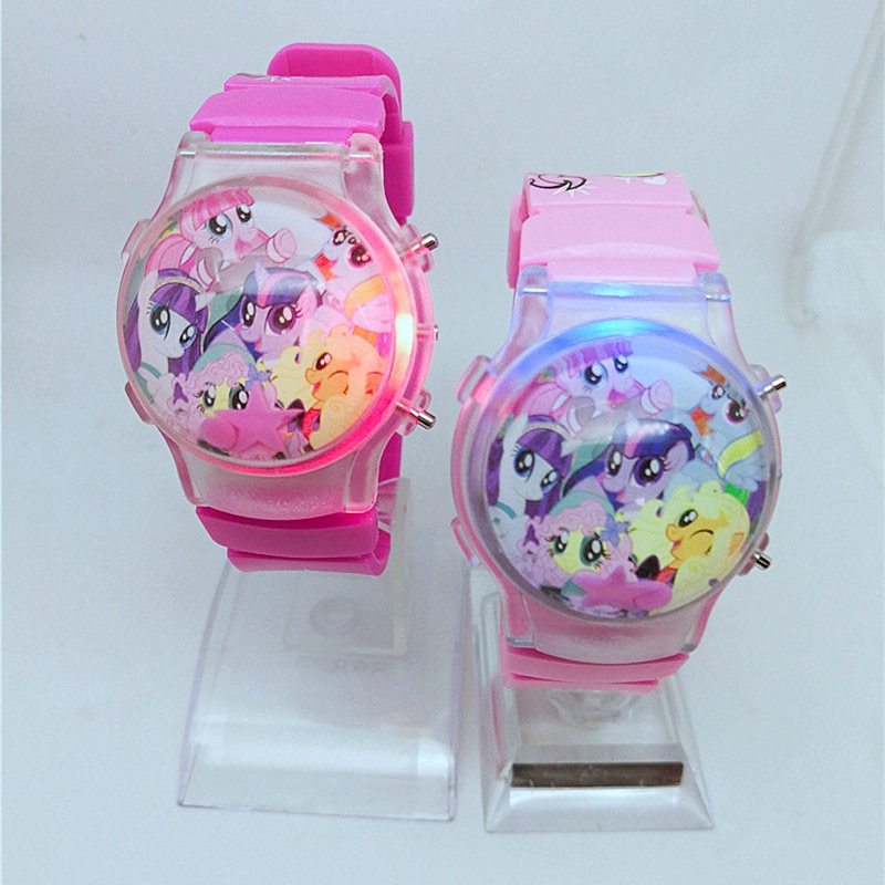 Cute Cartoon My Little Pony Silicone Watch LED Electronic Watch Girl ...