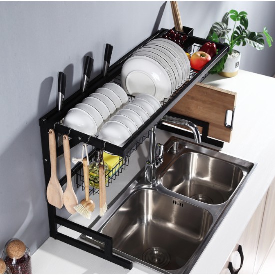 Rak Pingan Singki Super Premium Stainless Steel Sink Dish Drying Rack ...