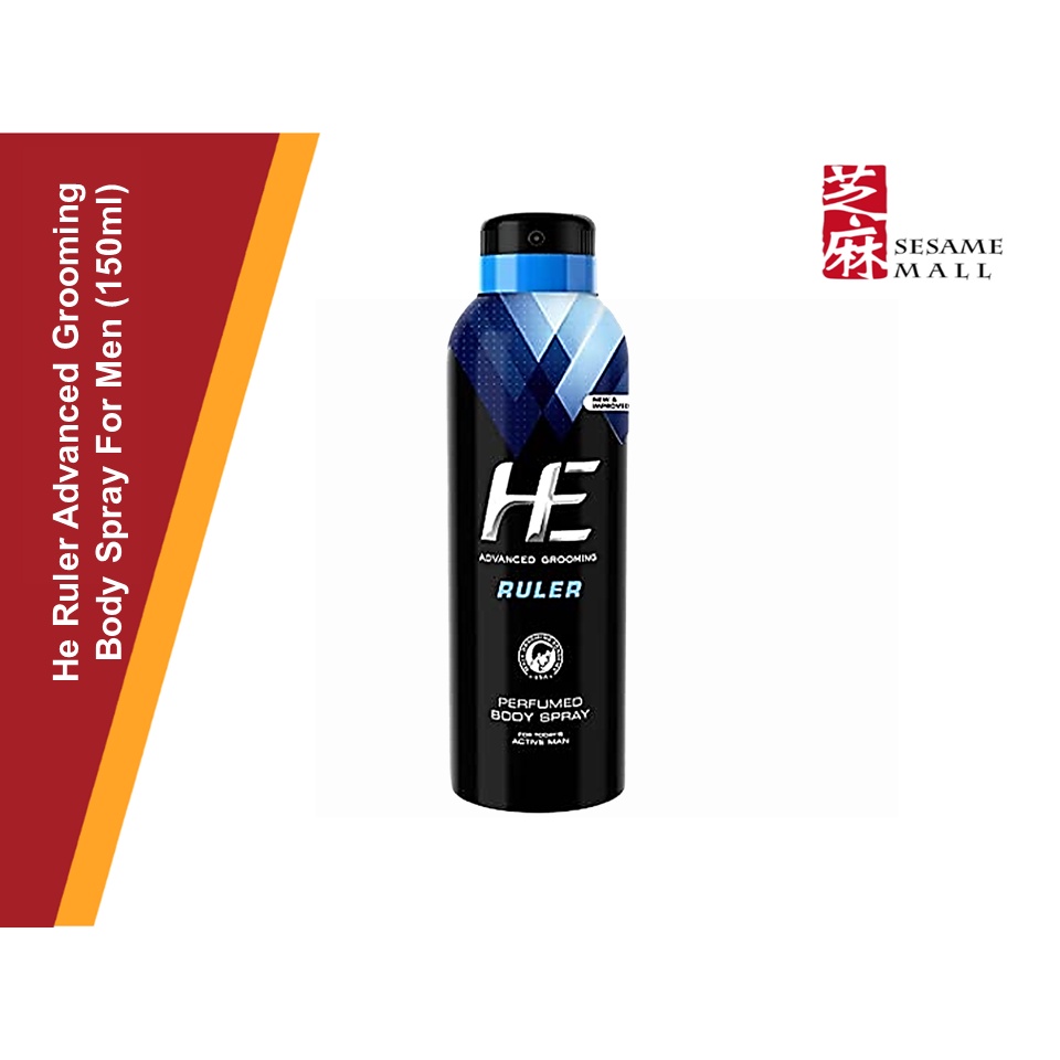[Original] He Ruler Advanced Grooming Body Spray 150ml For Men | Shopee ...