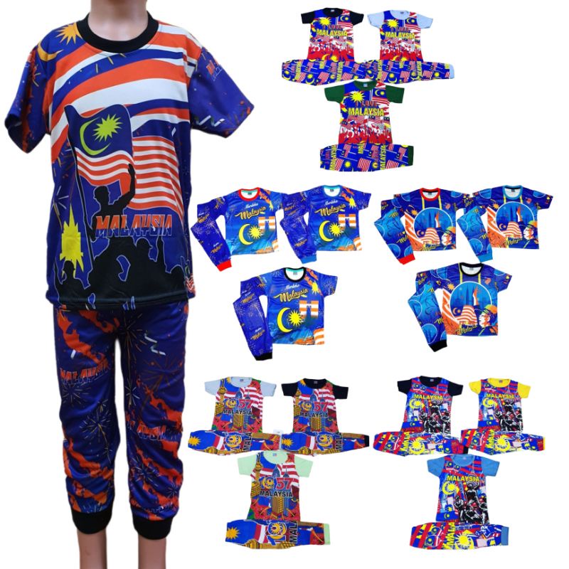 PYJAMAS BAJU MALAYSIA MERDEKA BOY GIRL KIDS | Shopee Malaysia