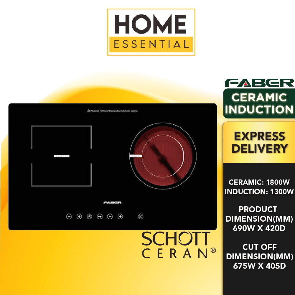 Faber Italia 2 in 1 Built-In Ceramic (1800W) & Induction Cooker ...