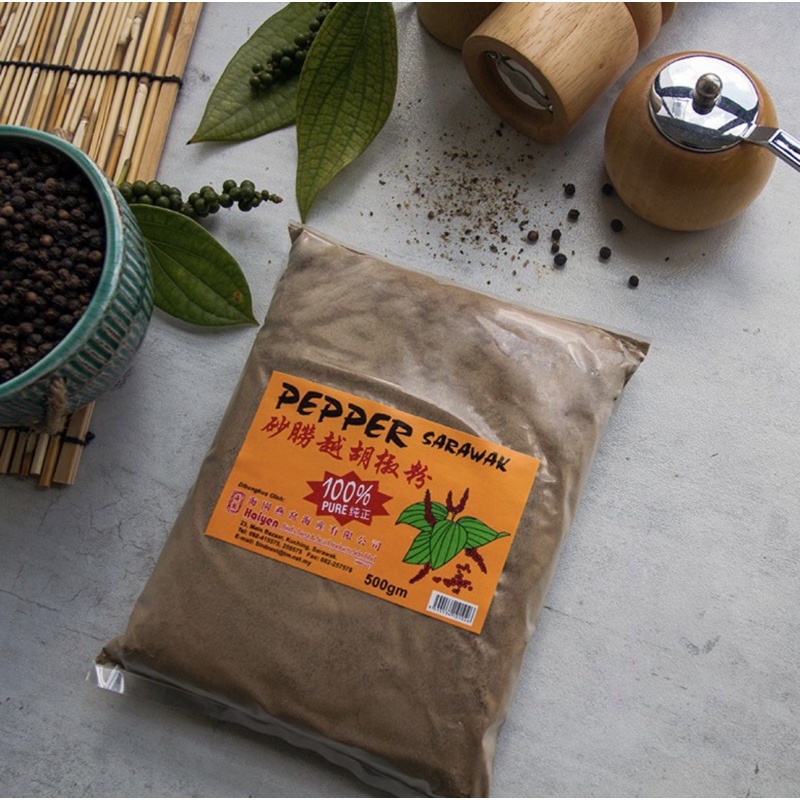 HAIYEN 100% Pure Sarawak Kuching Black Pepper Powder 100g/200g/500g ...