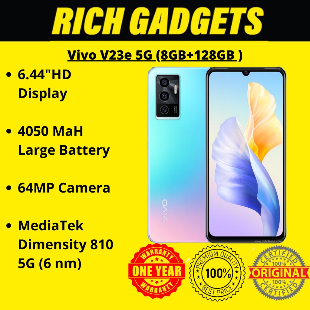 Vivo V23e 5G (8GB+128GB ) 64MP Camera | 6.44" large display | 4050 MAH ...