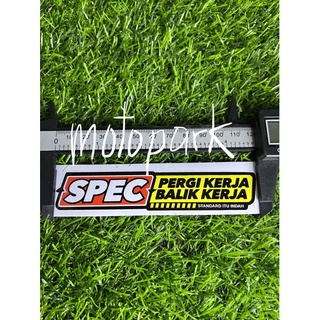 STICKER ECU SHOP STICKER SPEC PERGI KERJA BALIK KERJA STIKER MOTOR ...