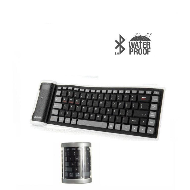 Flexible Silicone Wireless Bluetooth Keyboard ( BLACK ) | Shopee Malaysia
