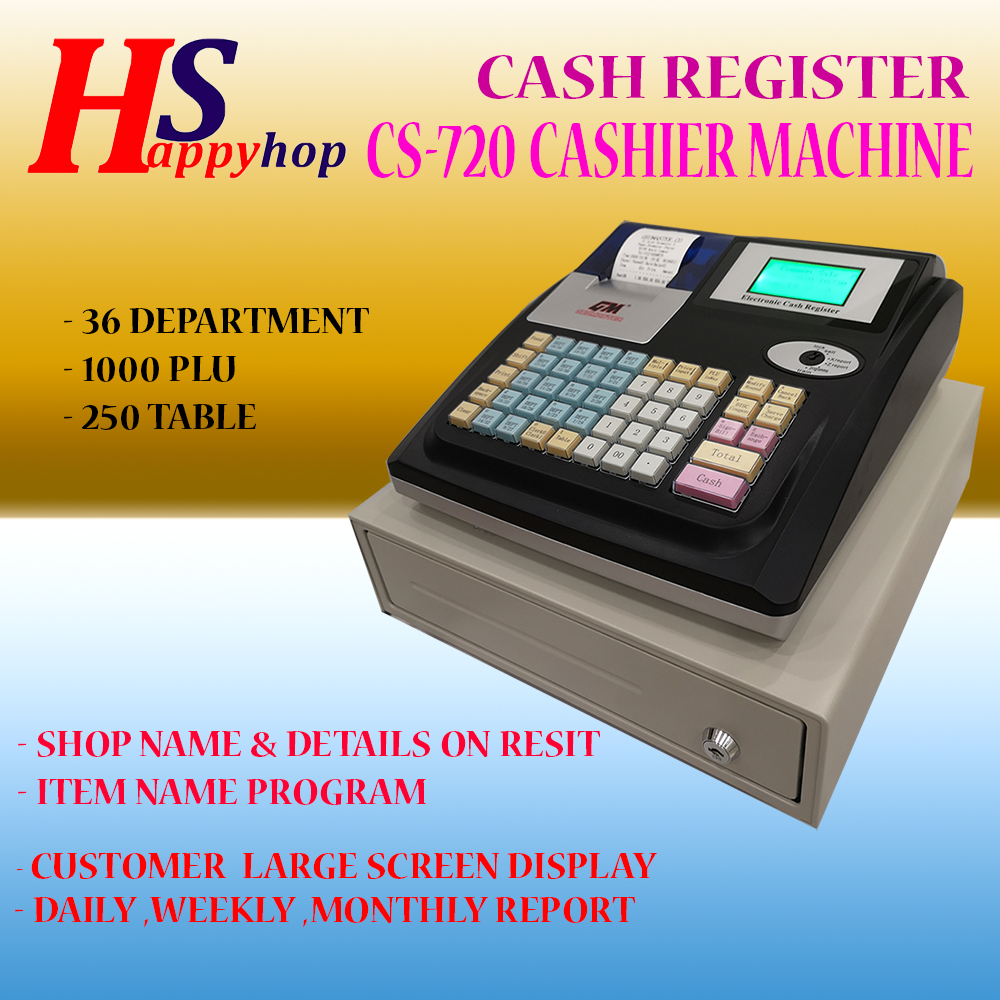 GEOMASTER Cashier Machine , Cash Register- FULL Features SETTING CR720 ...
