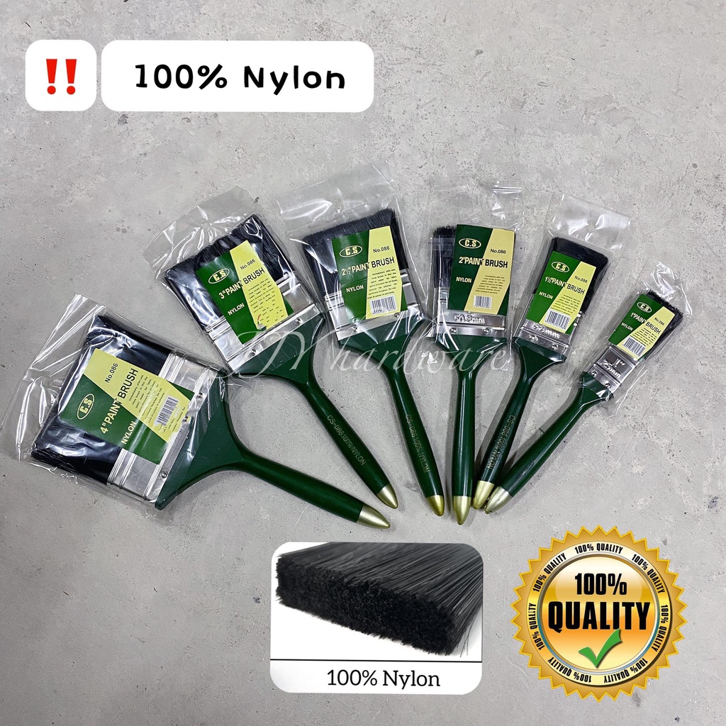 100% HALAL CS PAINT BRUSH #086 100% NYLON(GREEN)/BERUS CAT #086(HIJAU)/油漆漆扫/ALL PURPOSE PAINT ...