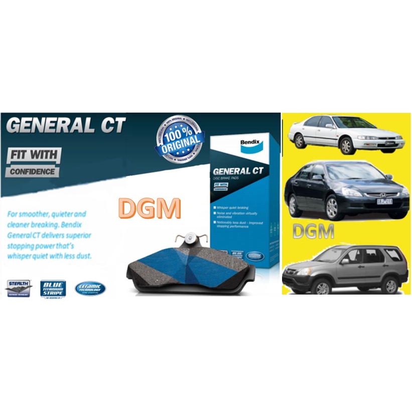 Bendix Rear Disc Brake Pad General CT (DB1142GCT) for Honda Accord SM4 ...