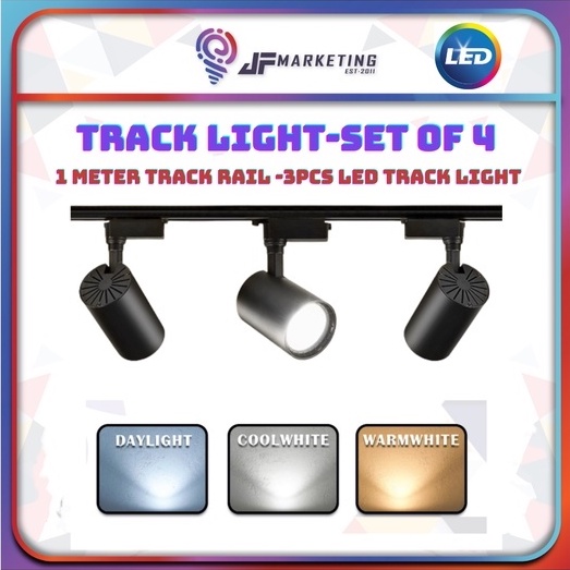 LED Track Light 1 METER TRACK RAIL / 3 LED LIGHT 12W / 20W / 30W COB ...